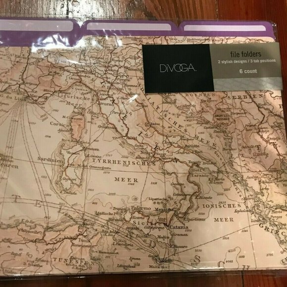 Divoga | Office | Divoga Fashion File Folders Maps And Mopeds | Poshmark